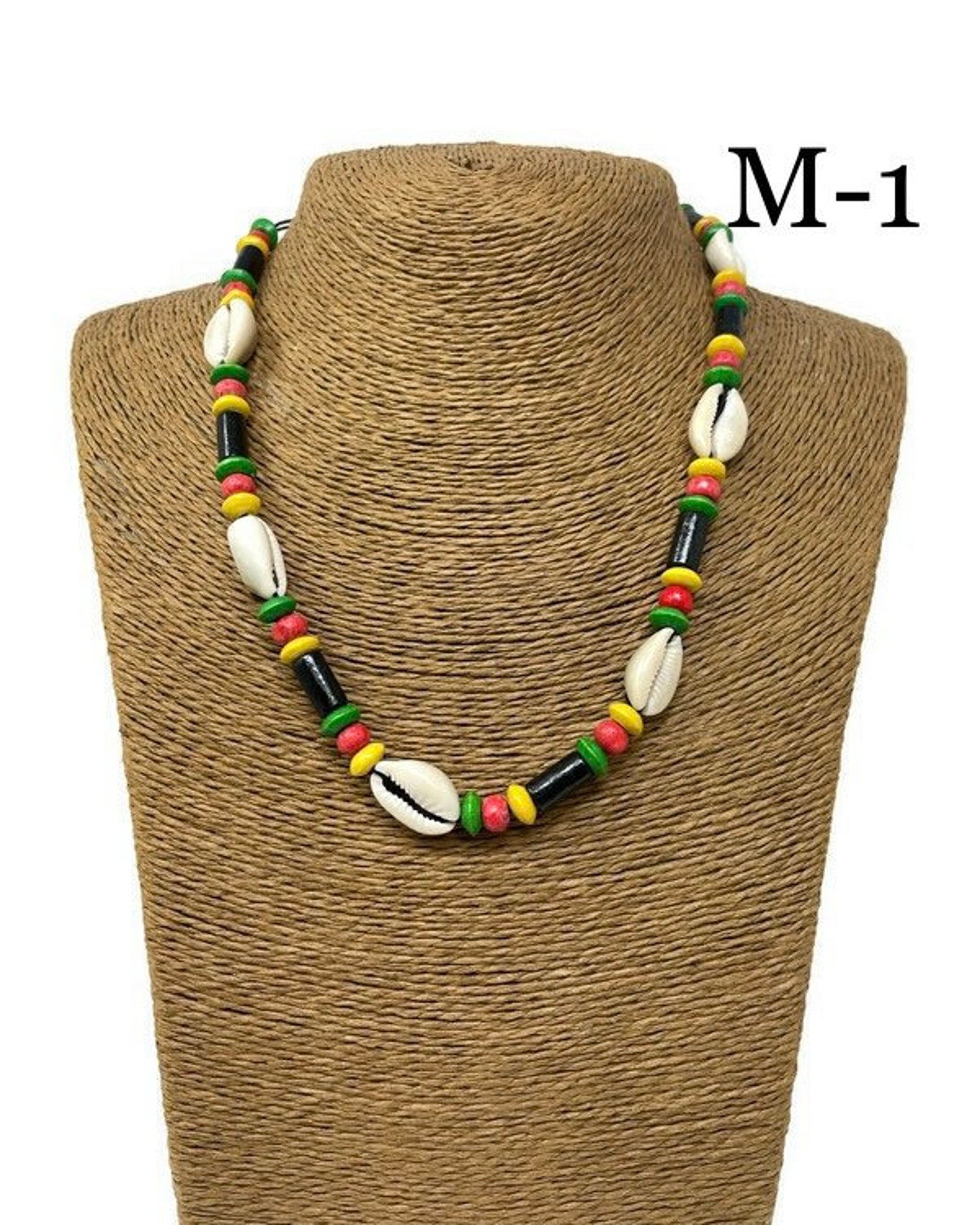Black Puka Shell Necklace Handmade Rasta Necklace Rasta - Etsy