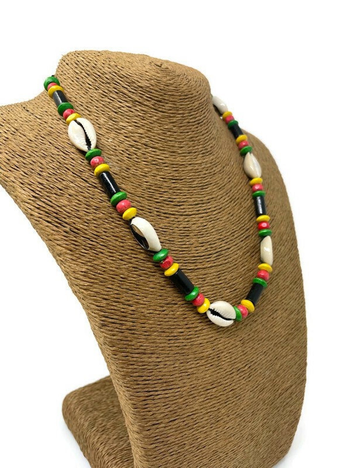 Black Puka Shell Necklace Handmade Rasta Necklace Rasta - Etsy