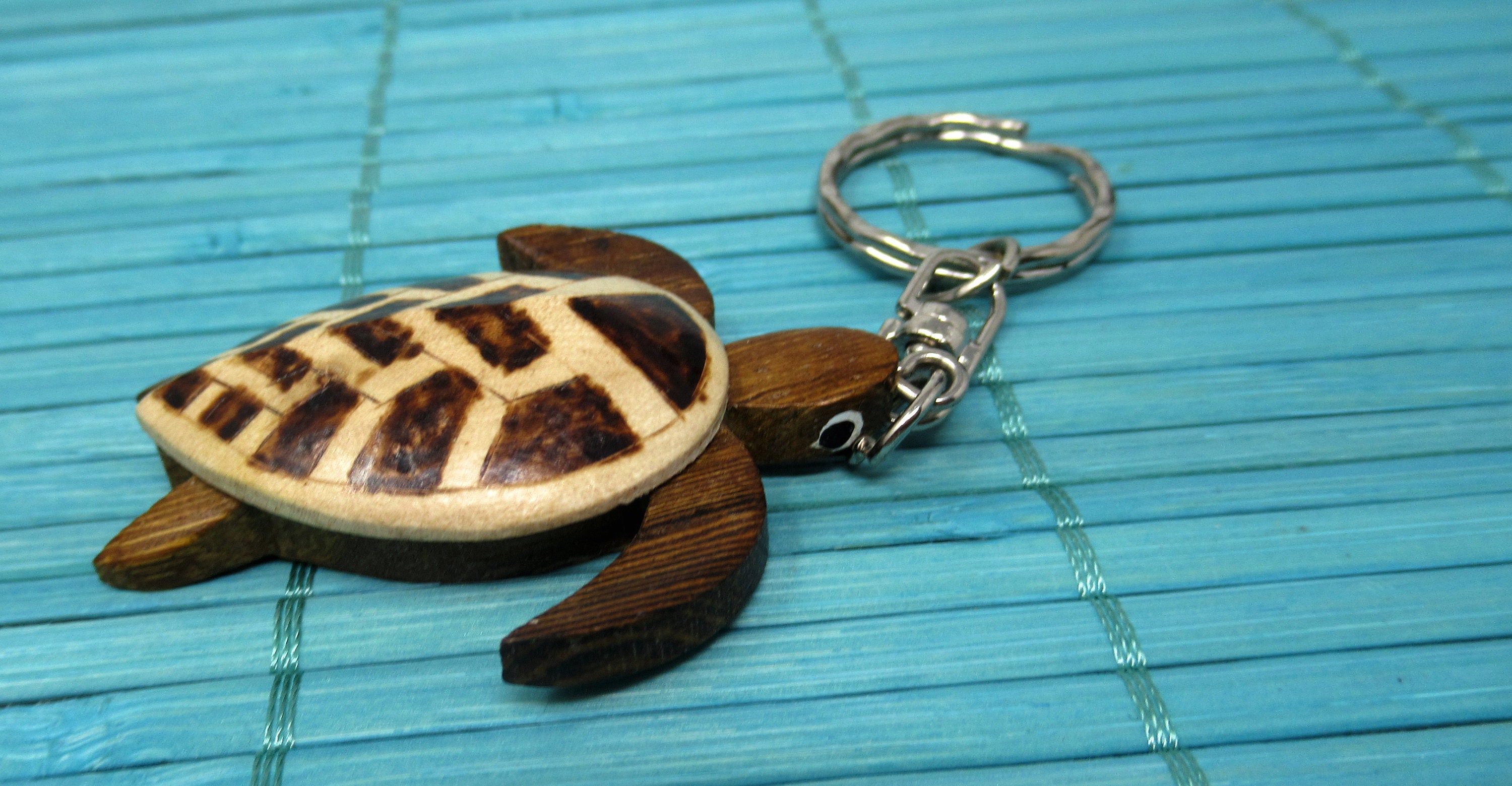 Sea Turtle Keychain Turtle Handcarved Wood Keychain Turtle | Etsy