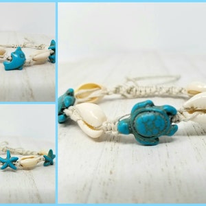 Turtle Shell Bracelet Sea Turtle Bracelet - Shell Cowrie Bracelet ...
