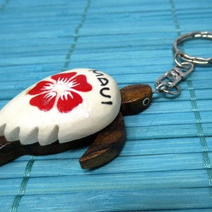 Sea Turtle Keychain Turtle Handcarved Wood Keychain Turtle Hawaian ...