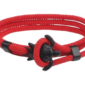Adjustable Turtle Rope Nautical Bracelet Mens Unisex Turtle Bracelet ...