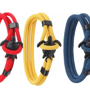 Adjustable Turtle Rope Nautical Bracelet Mens Unisex Turtle Bracelet ...