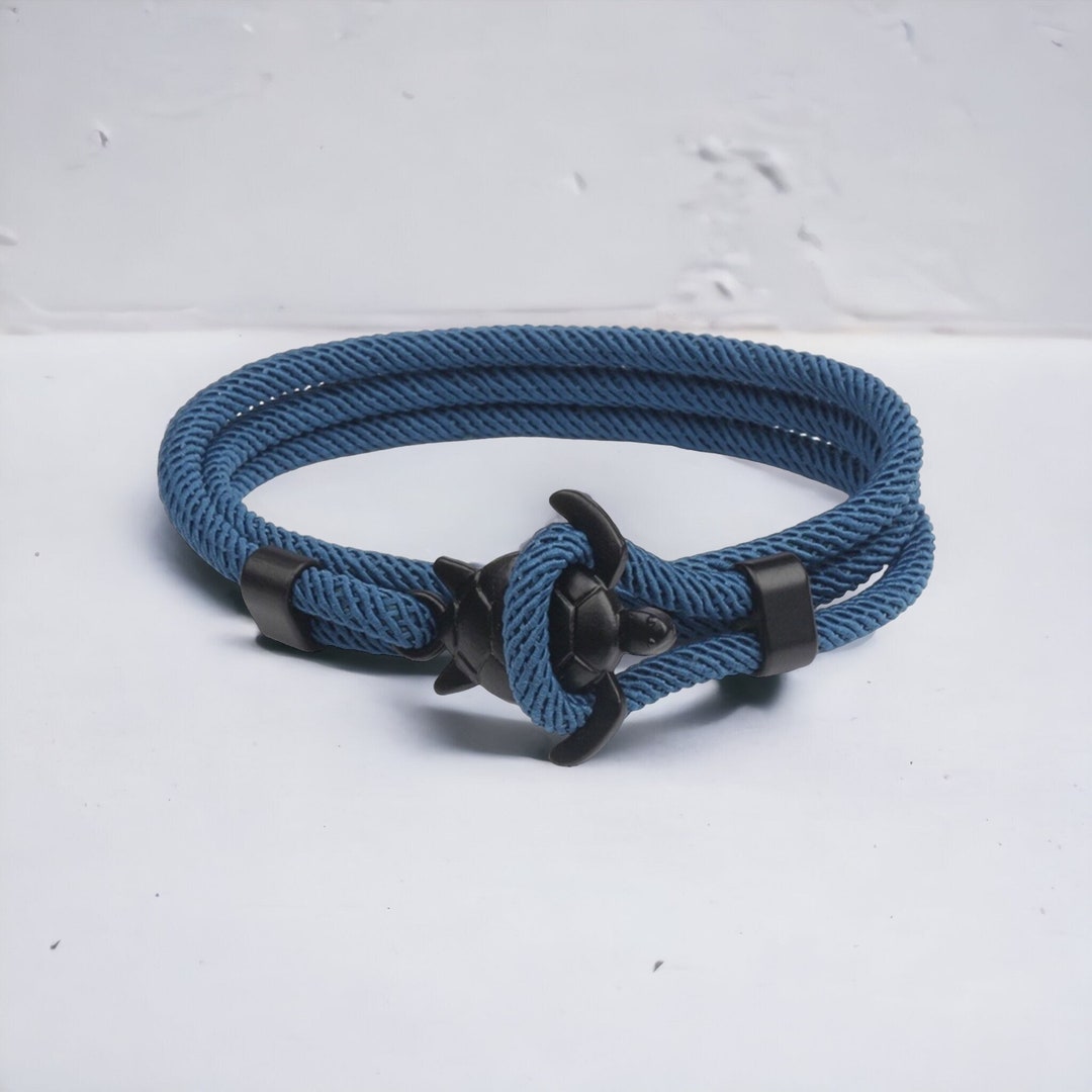 Adjustable Turtle Rope Nautical Bracelet Mens Unisex Turtle Bracelet ...