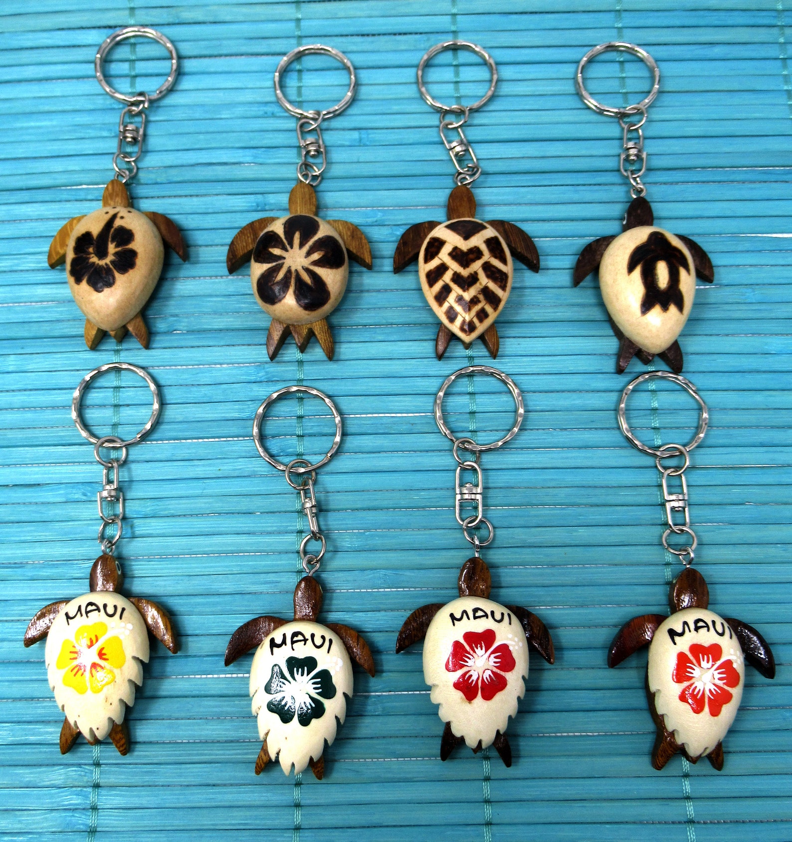 Sea Turtle Keychain Turtle Handcarved Wood Keychain Turtle | Etsy