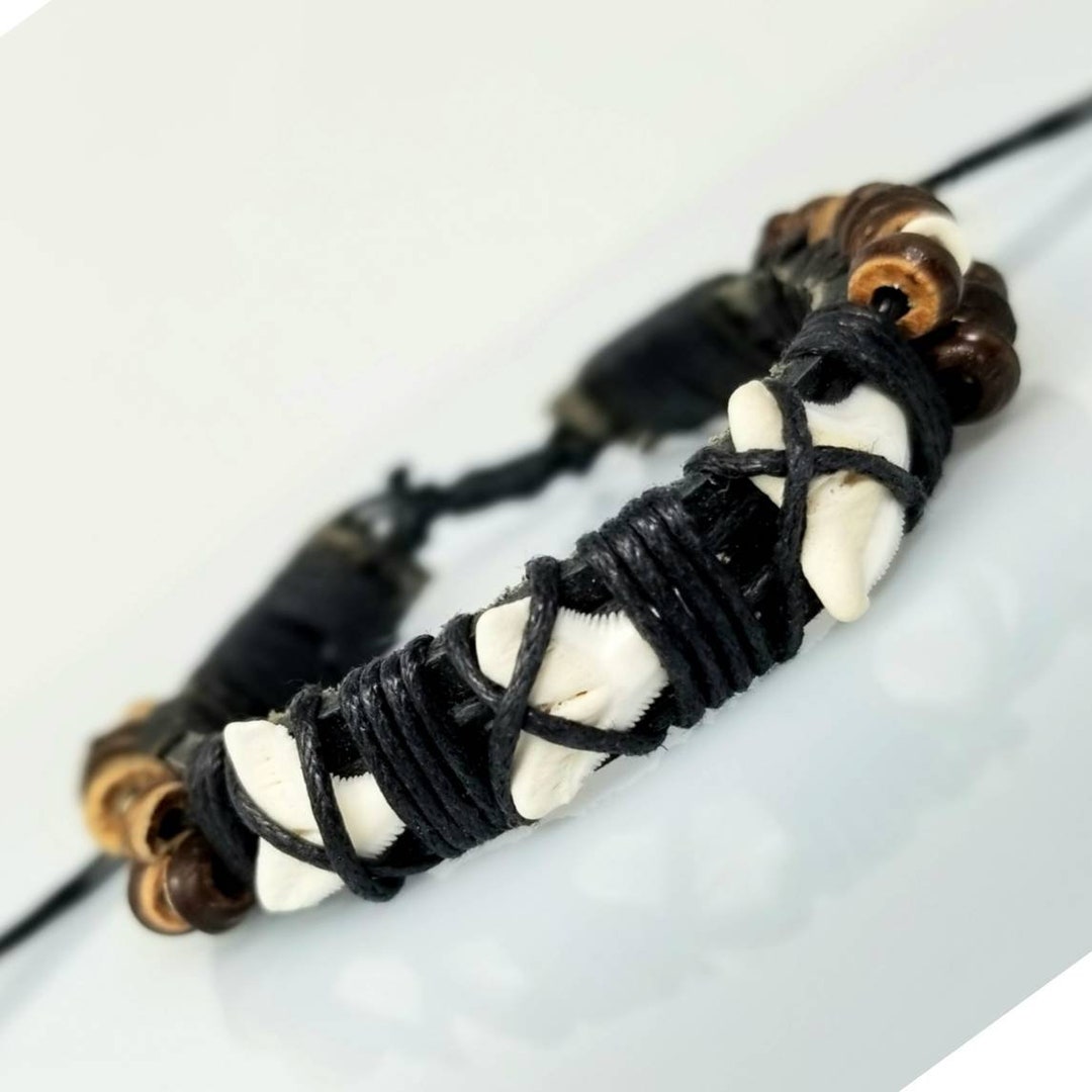 Shark Bracelet Shark Tooth Bracelet - Shark Teeth Bracelet - Surfer ...
