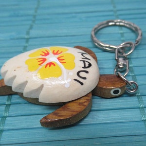 Sea Turtle Keychain Turtle Handcarved Wood Keychain Turtle Hawaian ...