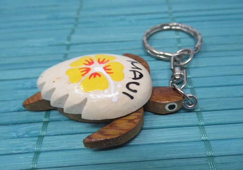 Sea Turtle Keychain Turtle Handcarved Wood Keychain Turtle | Etsy