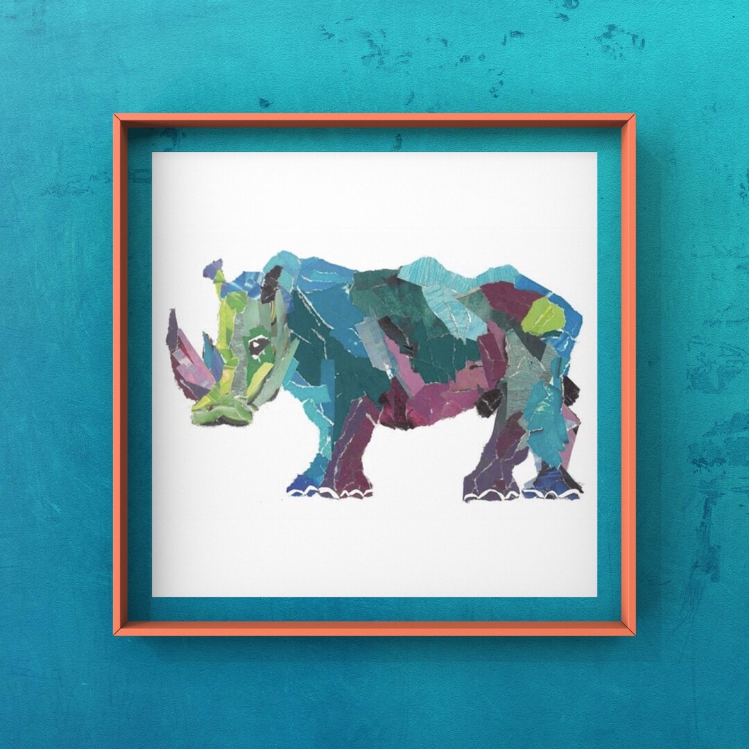 Safari Serenity: Rhino Collage Print -6"x8.5" - Etsy