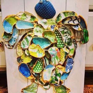 Oyster Art -SEA TURTLE- Topsail Beach Oysters - Etsy