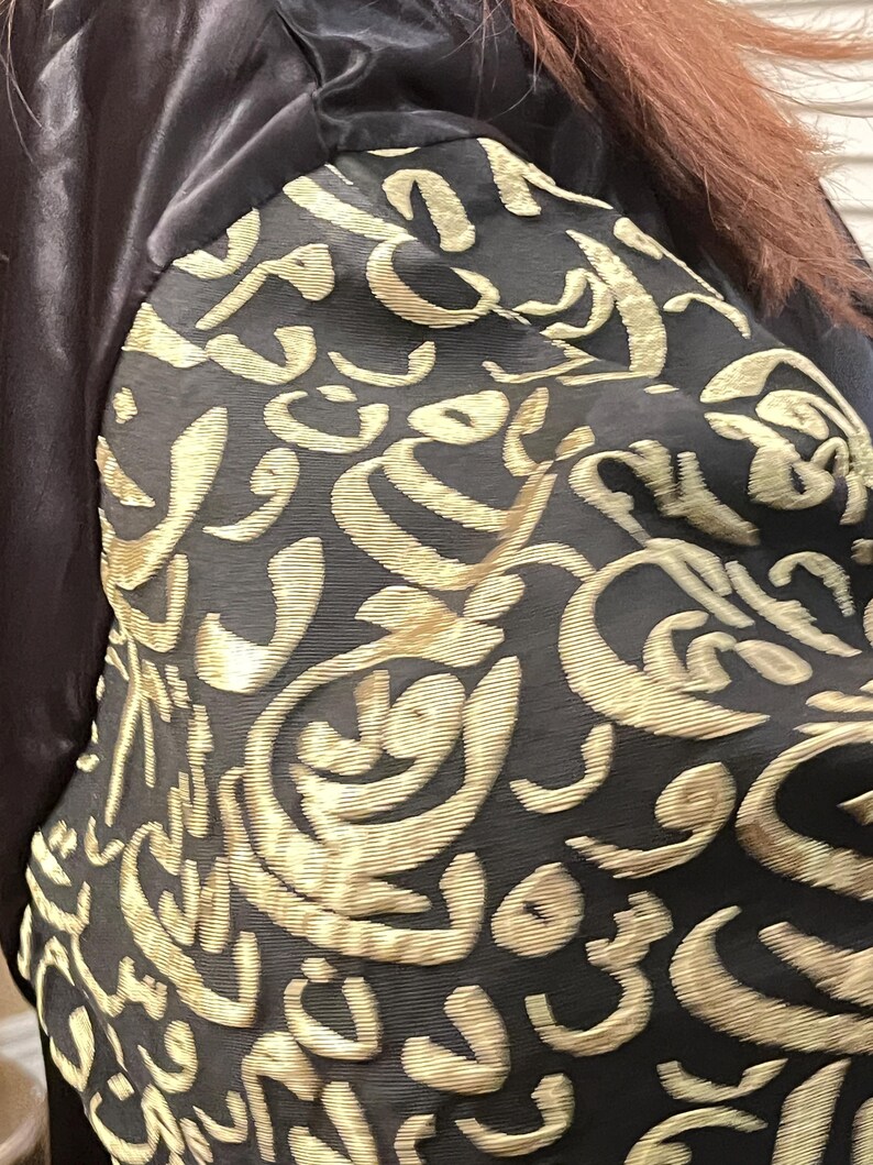 Gold Embroidery Calligraphy Abaya Black - Etsy