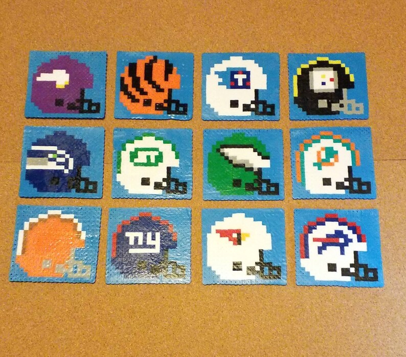 NFL 8-bit Helmet Perler Coaster - Etsy