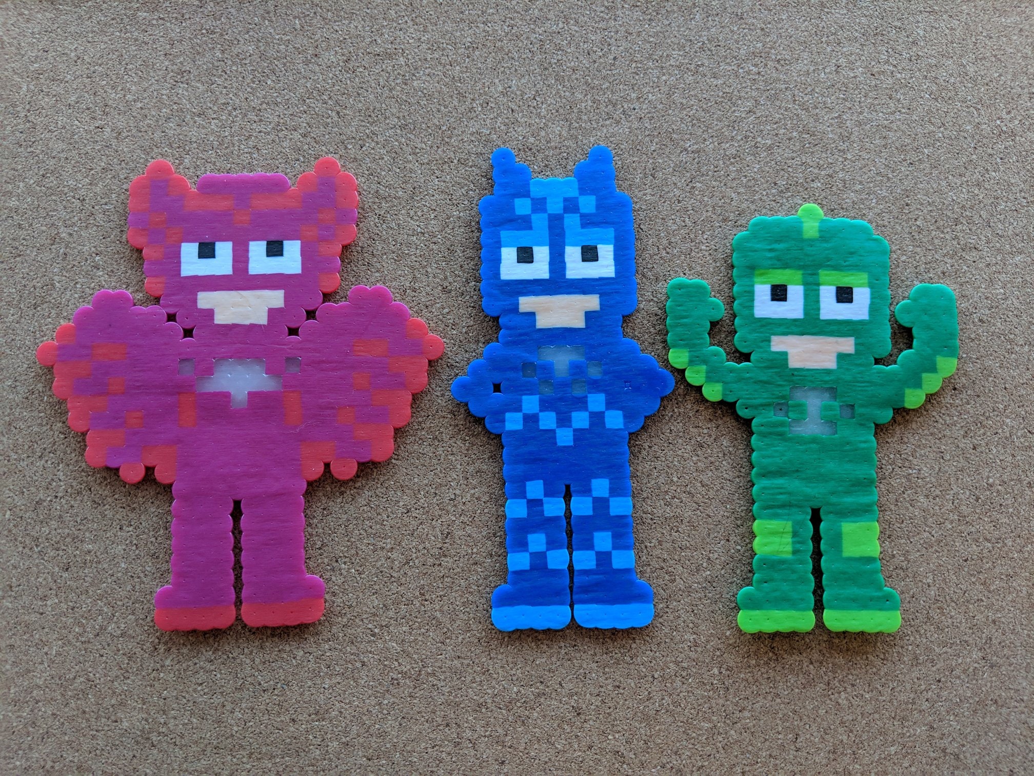 PJ Masks Perler Bead Characters - Etsy