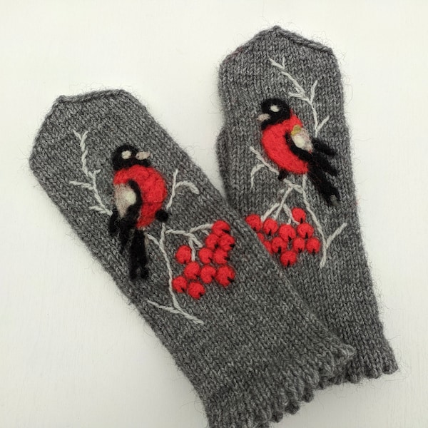 Embroidered Mittens - Etsy