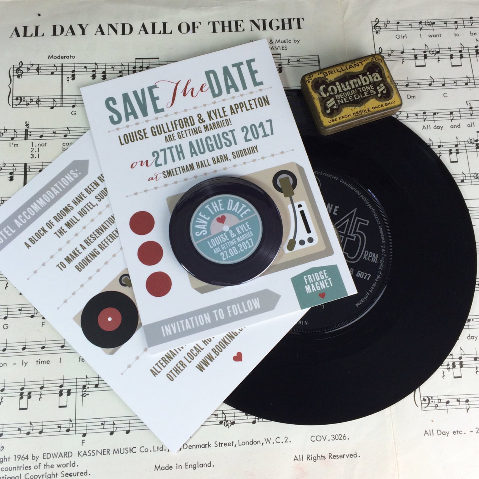 Wedding Vinyl Record Save the Date Magnets - Vinyl Record Design ...