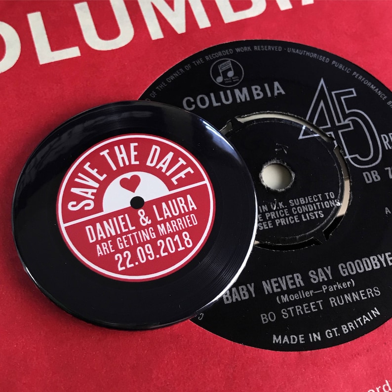 Wedding Vinyl Record Save The Date Magnets Vintage Vinyl | Etsy