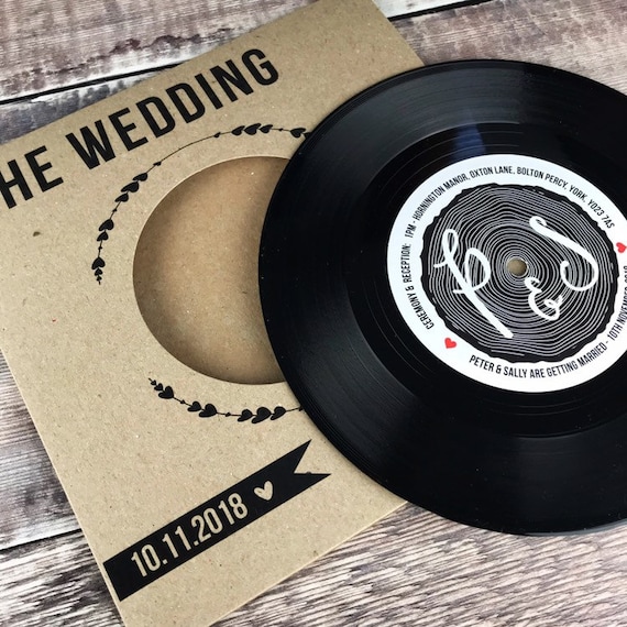 Wedding/ Party Invitations REAL Vintage Vinyl Record Design | Etsy