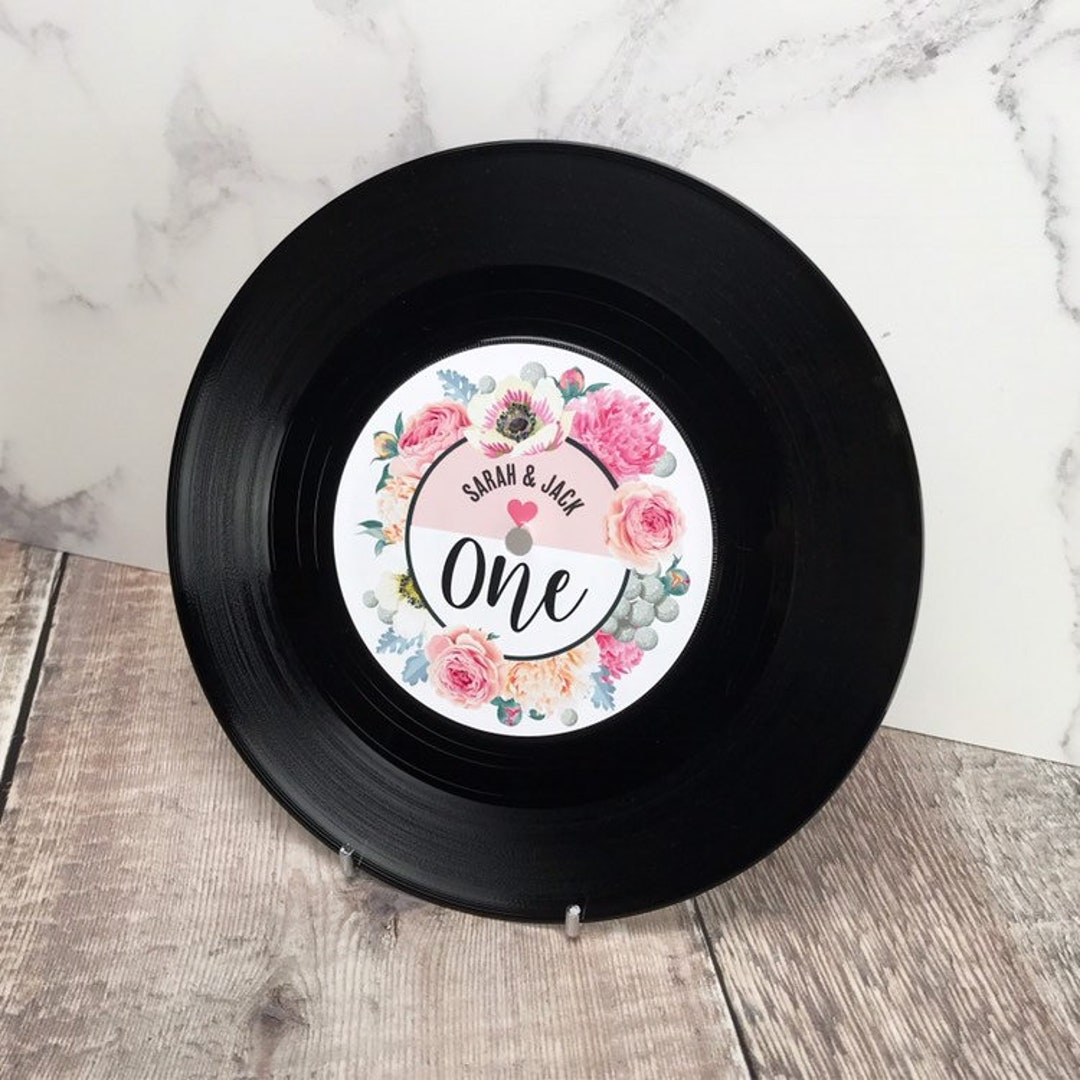 REAL 7" Vinyl Record Wedding Table Numbers/ Names - Floral Vinyl Record ...