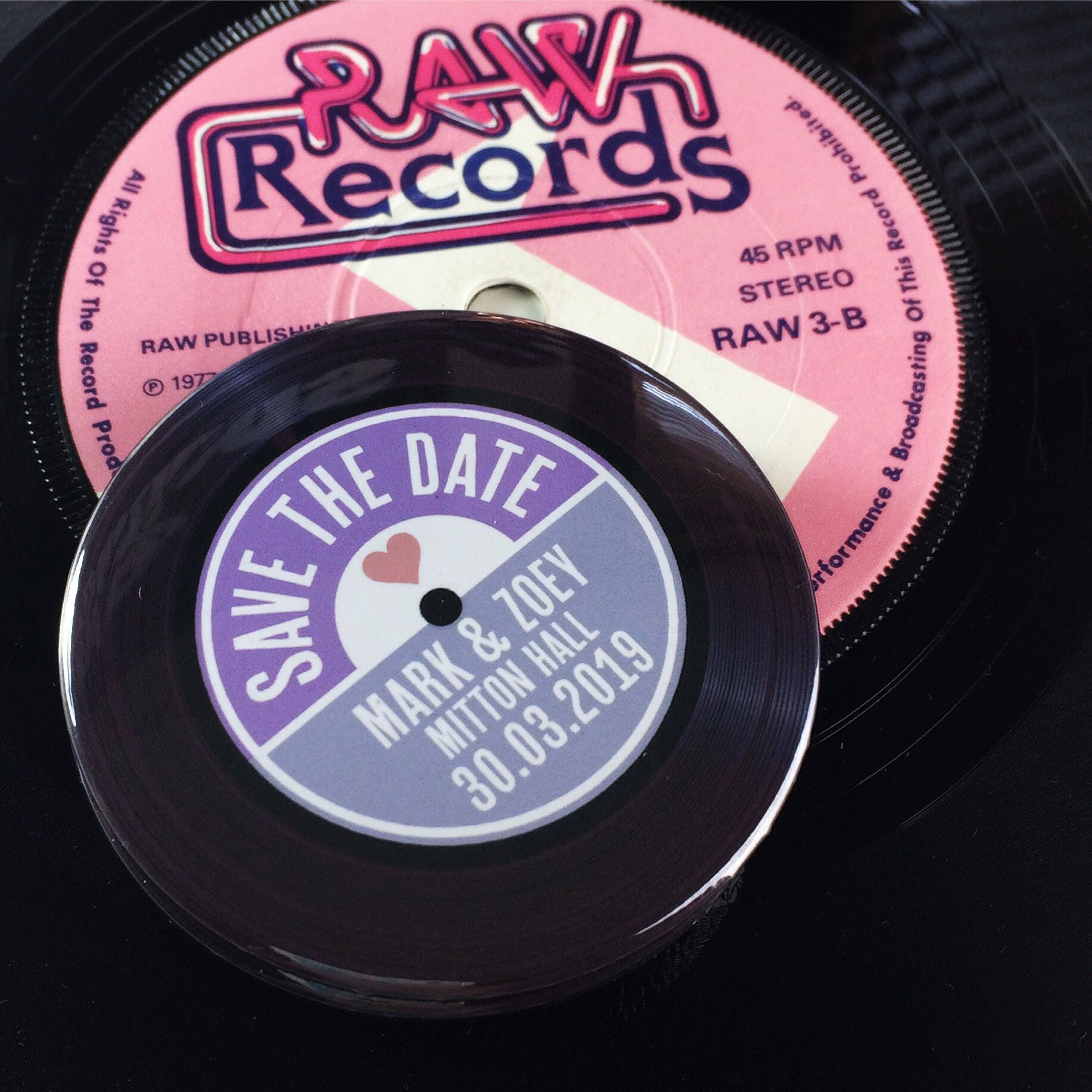 Wedding Vinyl Record Save The Date Magnets Vintage Vinyl | Etsy