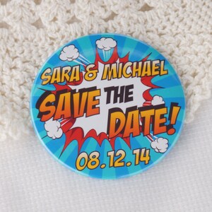 Wedding Save the Date Magnets Retro Comic Book Design complete With ...