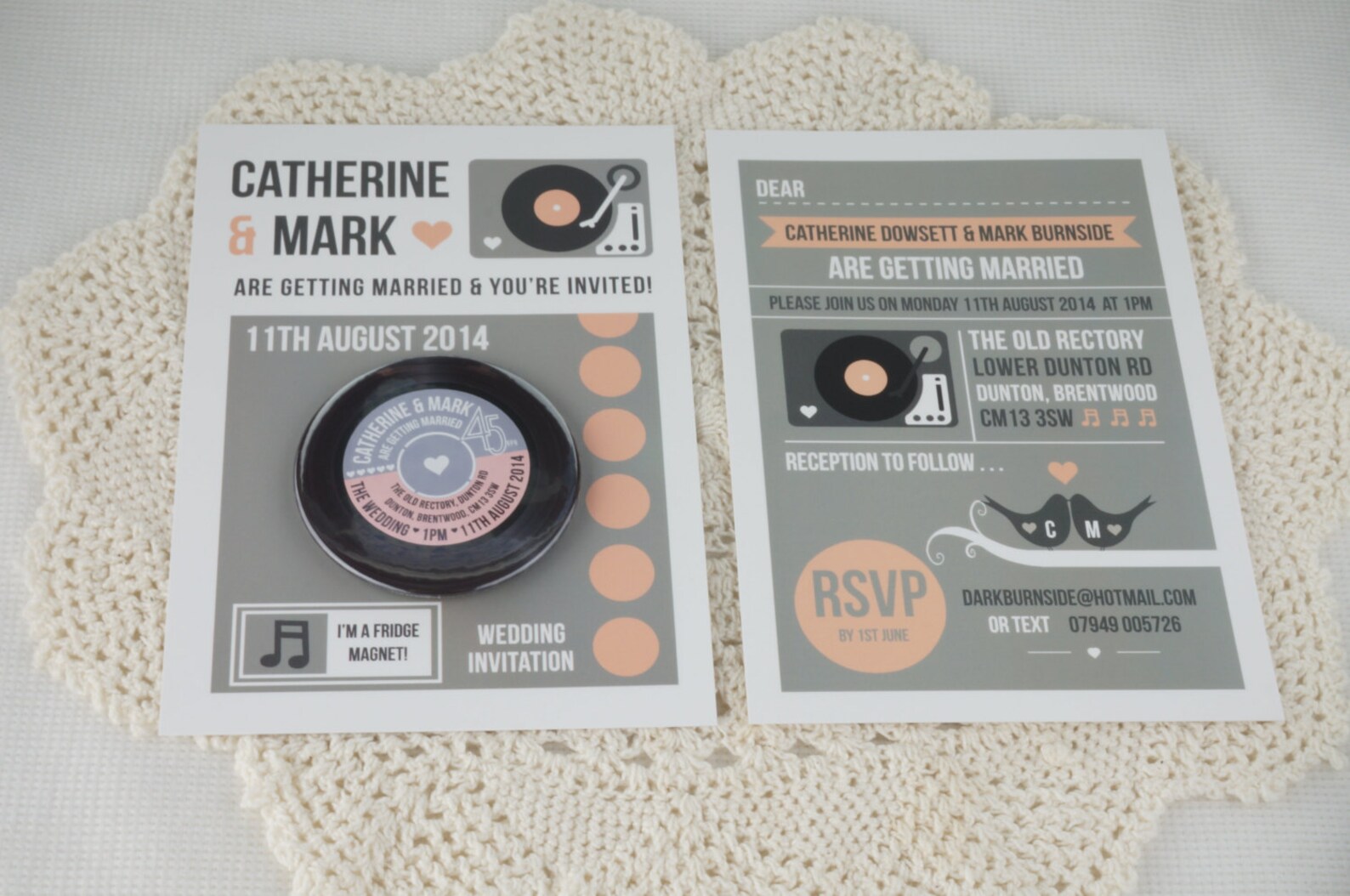 Wedding Vinyl Record Invitations with Magnets Vintage Vinyl | Etsy