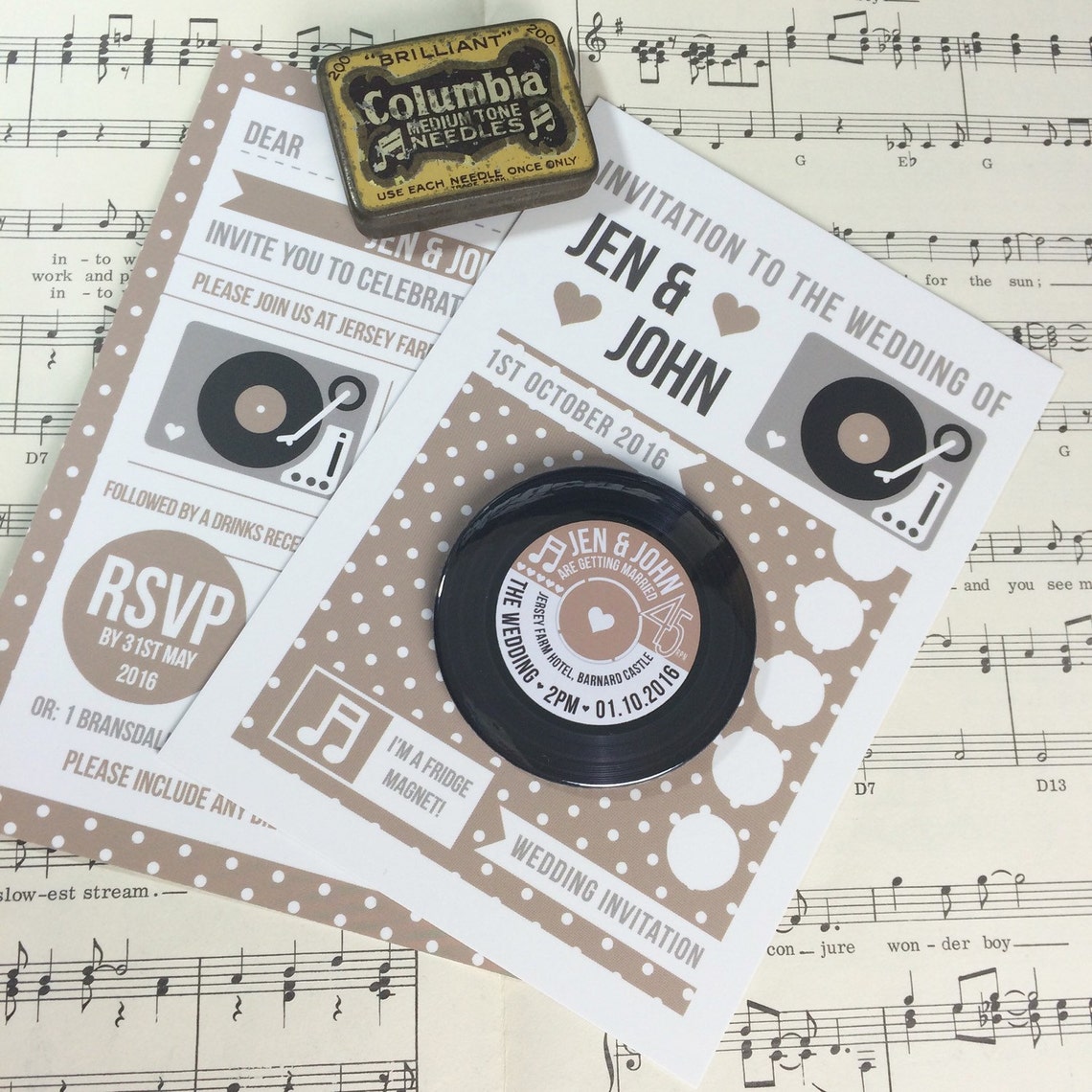 Wedding Vinyl Record Invitations with Magnets Vintage Vinyl | Etsy