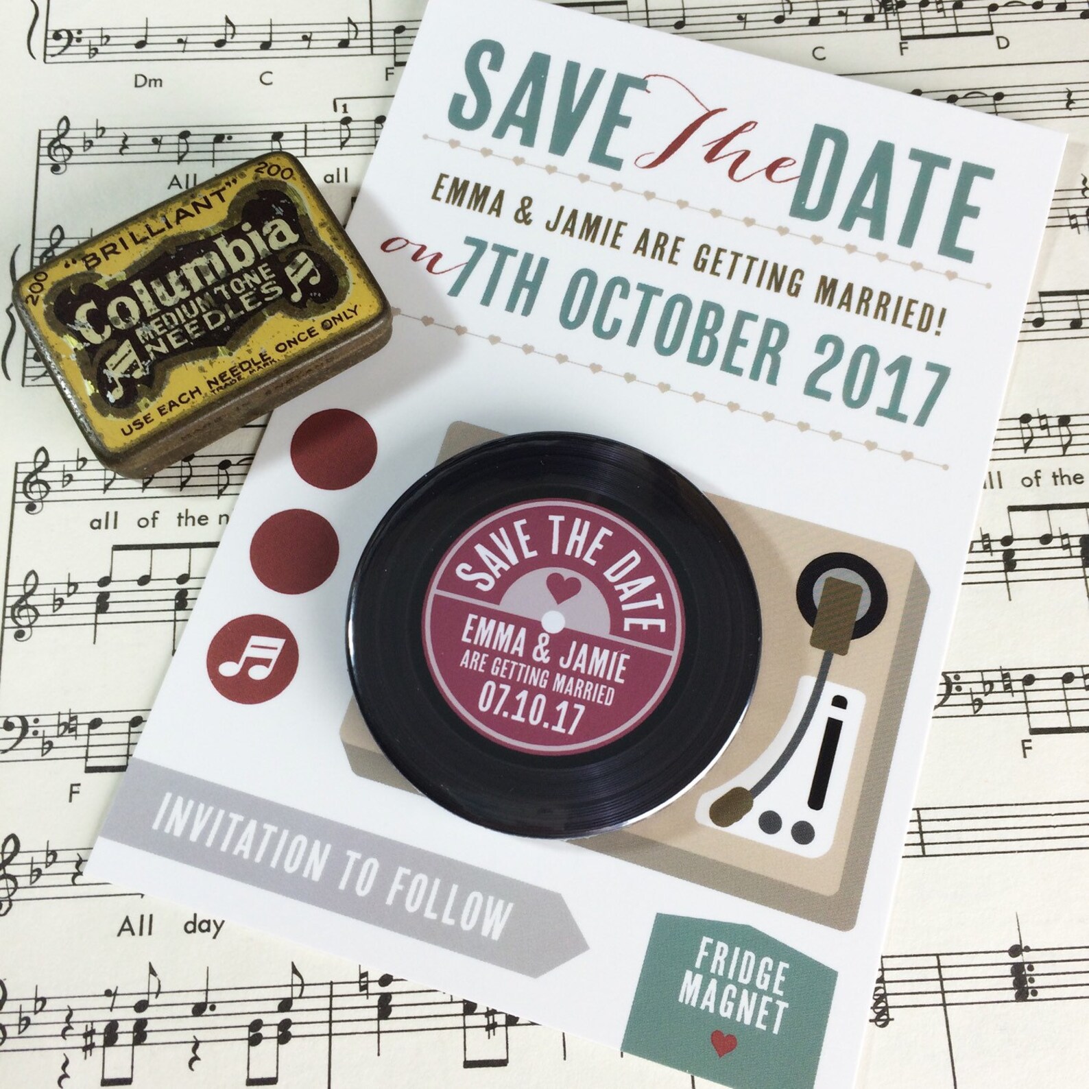 Wedding Vinyl Record Save the Date Magnets - Vinyl Record Design ...