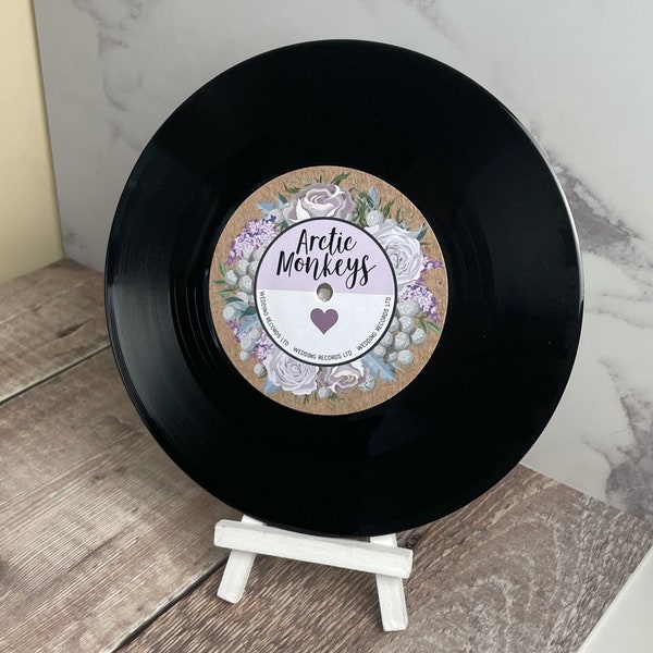 REAL 7 Vinyl Record Wedding Table Numbers/ Names Metallic Gold Label ...
