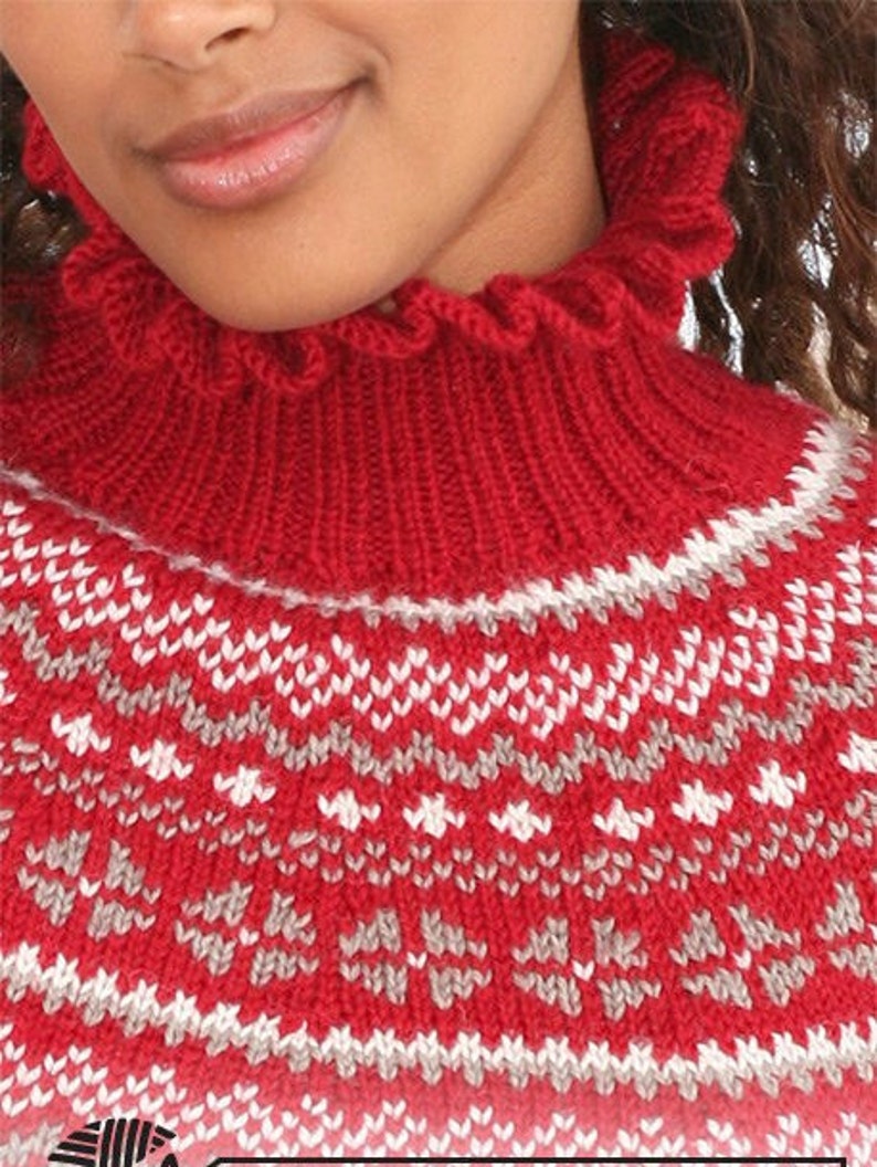 Fair Isle Sweater With Round Yoke and Nordic Pattern in DROPS Karisma ...