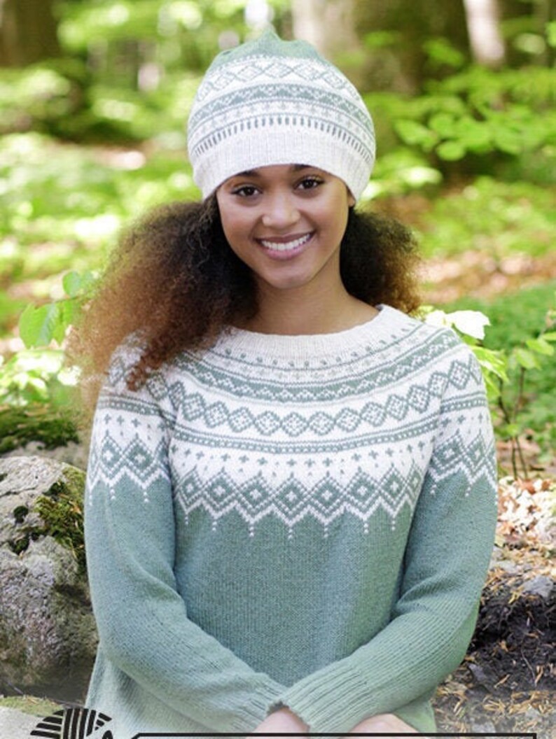 Fair Isle Sweater With Round Yoke and Nordic Pattern in DROPS Flora ...