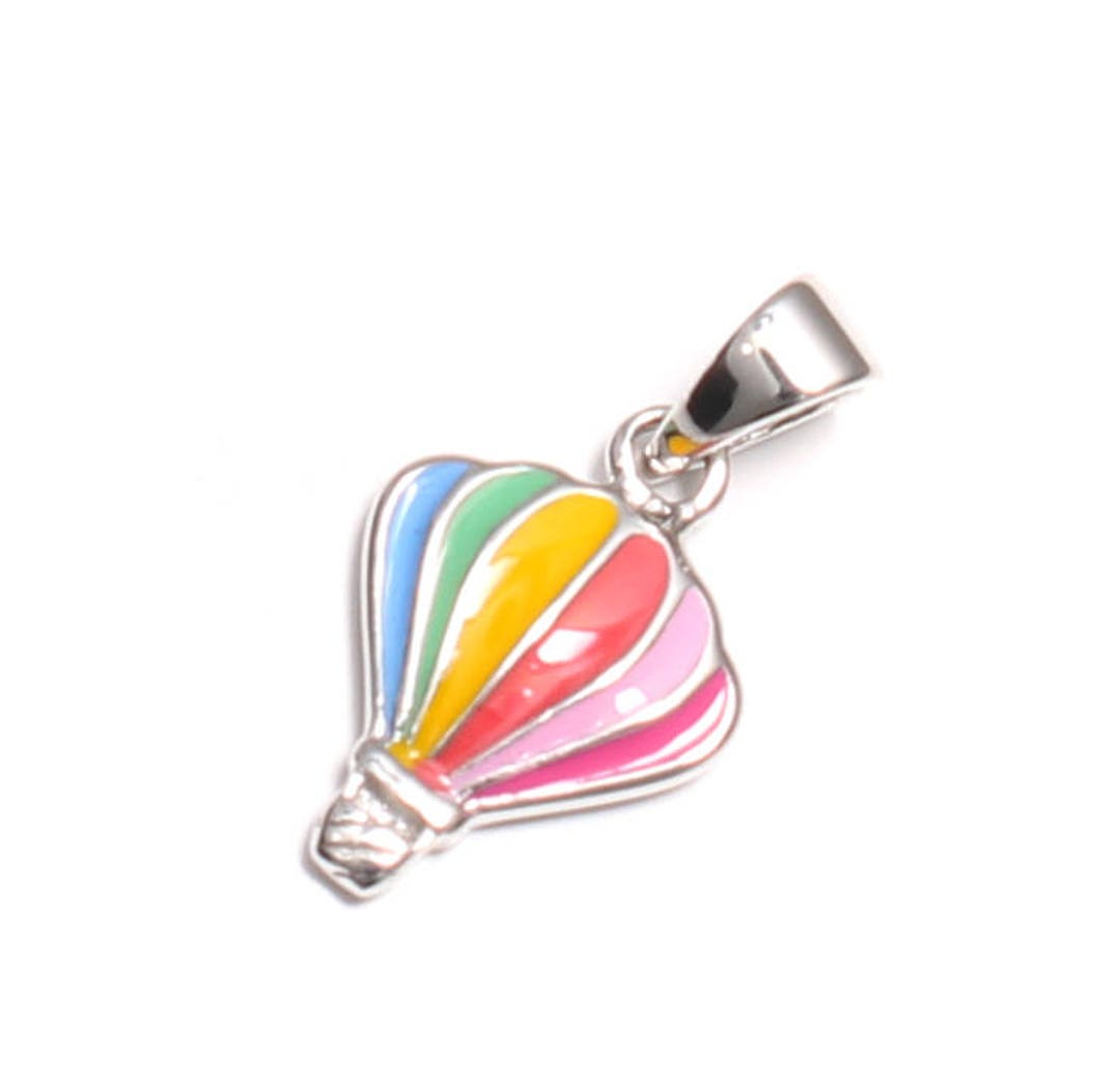 Hot Air Balloon Pendant 925 Sterling Silver, Kawaii Jewelry, Balloon ...