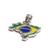 Brazil Map Pendant, 925 Sterling Silver Genuine, Chain Pendant Flag ...