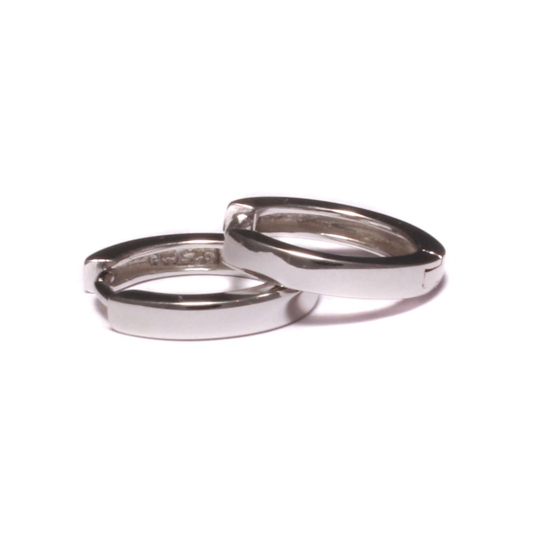 15 Mm Silver Hoop Earrings Small, 925 Sterling Silver, Real Silver ...