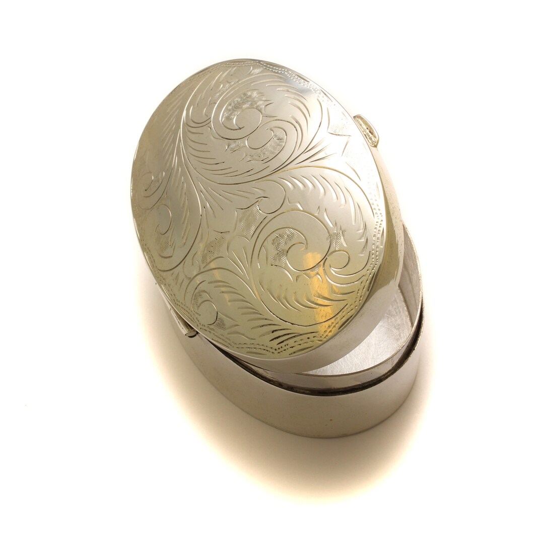 Large Engraved Pill Box 925 Sterling Silver Tablet Box - Etsy