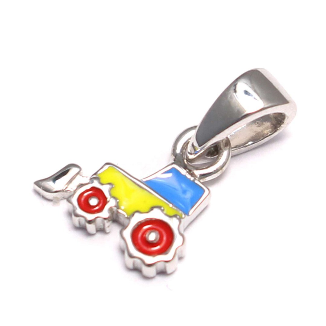 Tiny Digger Pendant 925 Sterling Silver, Tractor Pendant Silver ...