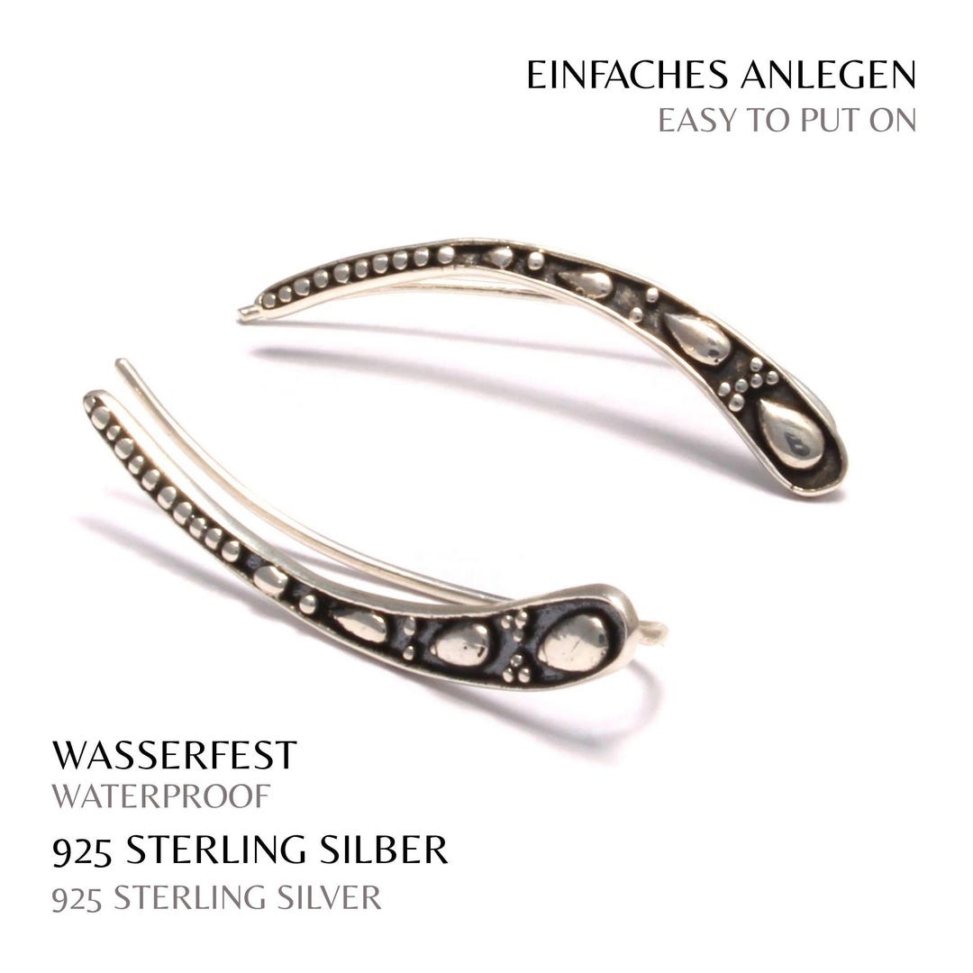 Earclimber Earrings Genuine Silver Earclimber Helix Piercing Silver Ear ...