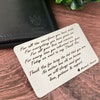 Silver Engraved Wallet Card Personalized Gift for Son, Graduation Gift ...