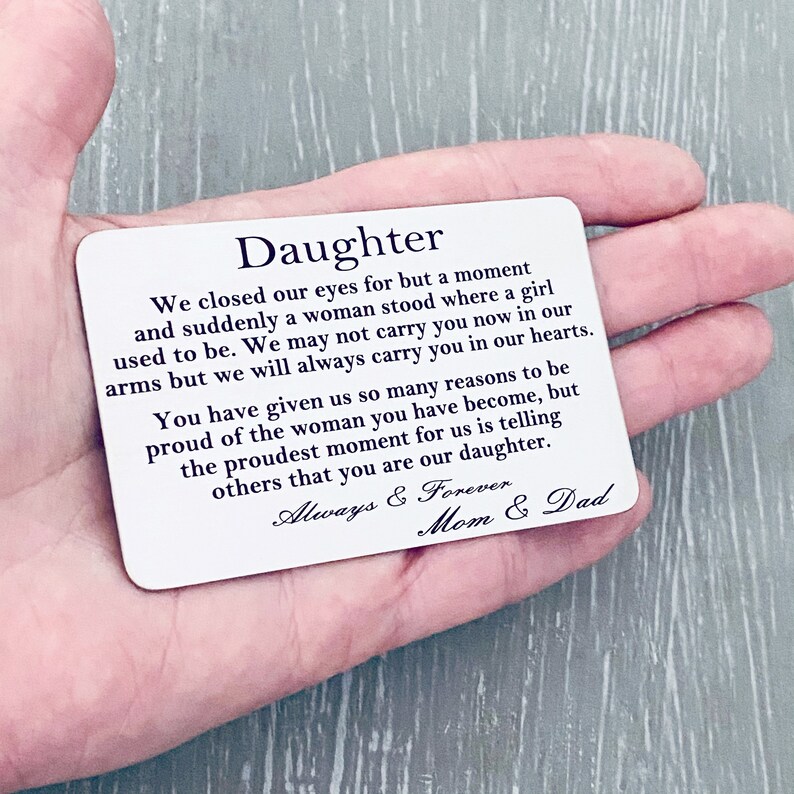 Silver Engraved Wallet Card, Personalized Gifts for Daughter ...
