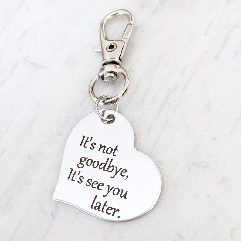 Silver Engraved Custom Heart Keychain Long Distance Gift | Etsy