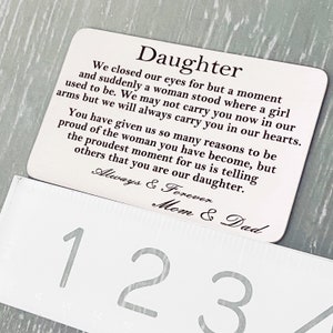 Silver Engraved Wallet Card, Personalized Gifts for Daughter ...