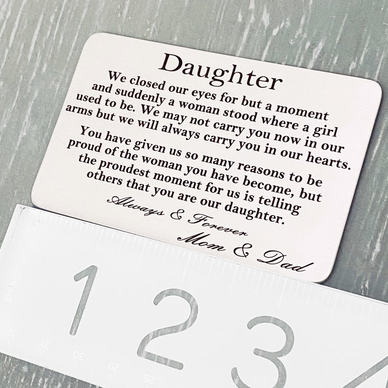 Silver Engraved Wallet Card, Personalized Gifts for Daughter ...