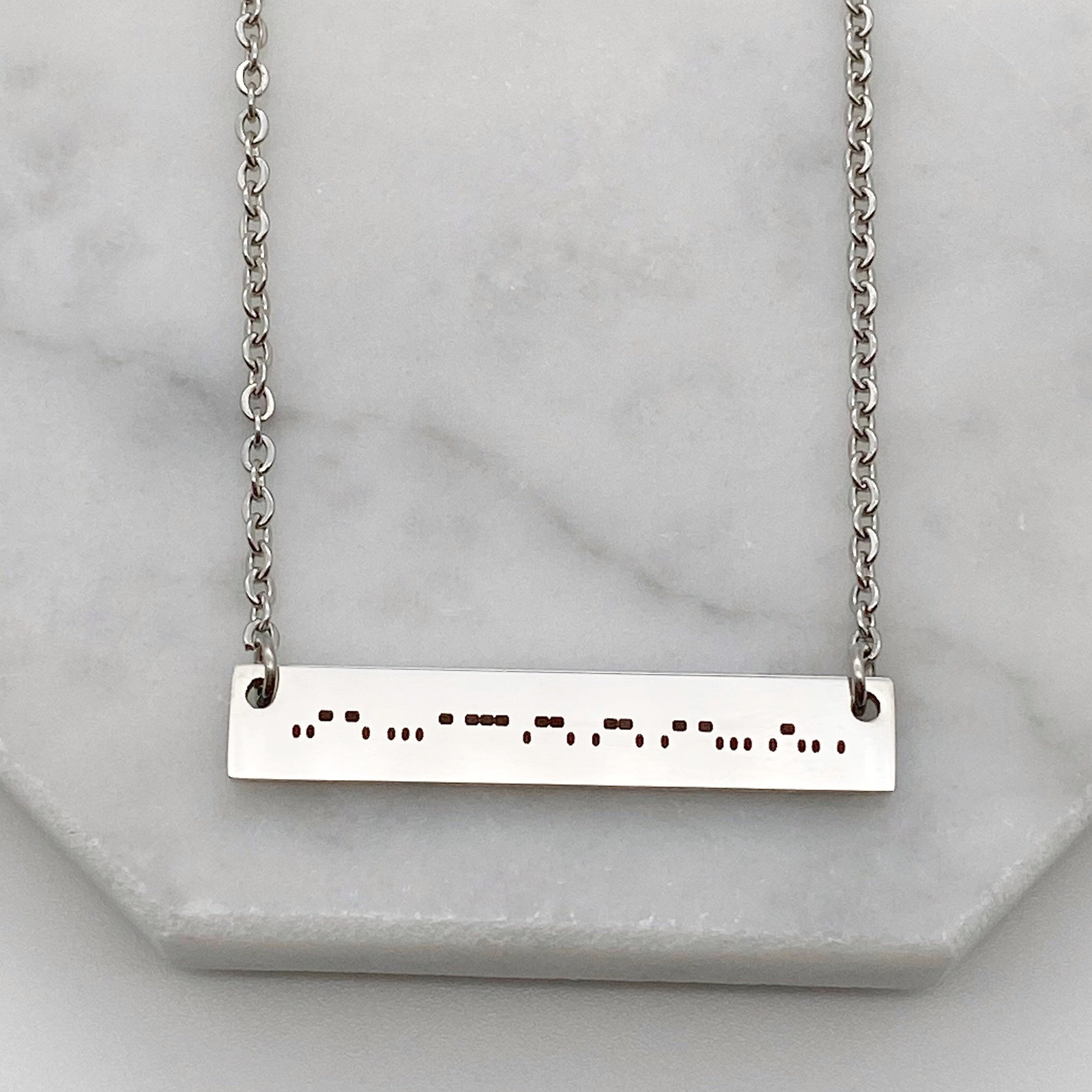 Morse Code Unstoppable Bar Necklace Gift for Her | Etsy