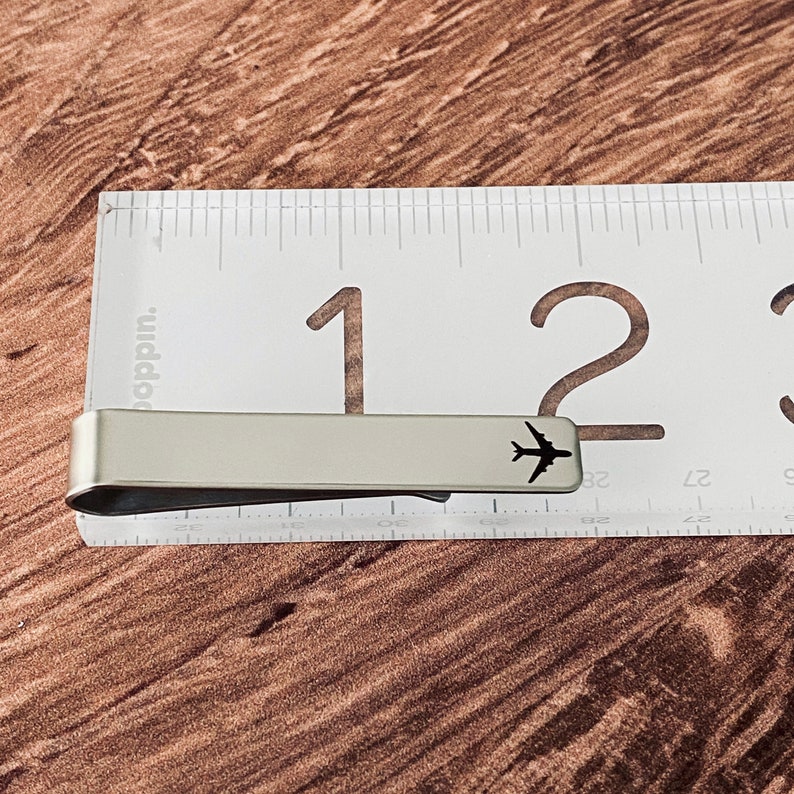 Plane Tie Clip Pilot Gifts Engraved Airplane Personalized - Etsy