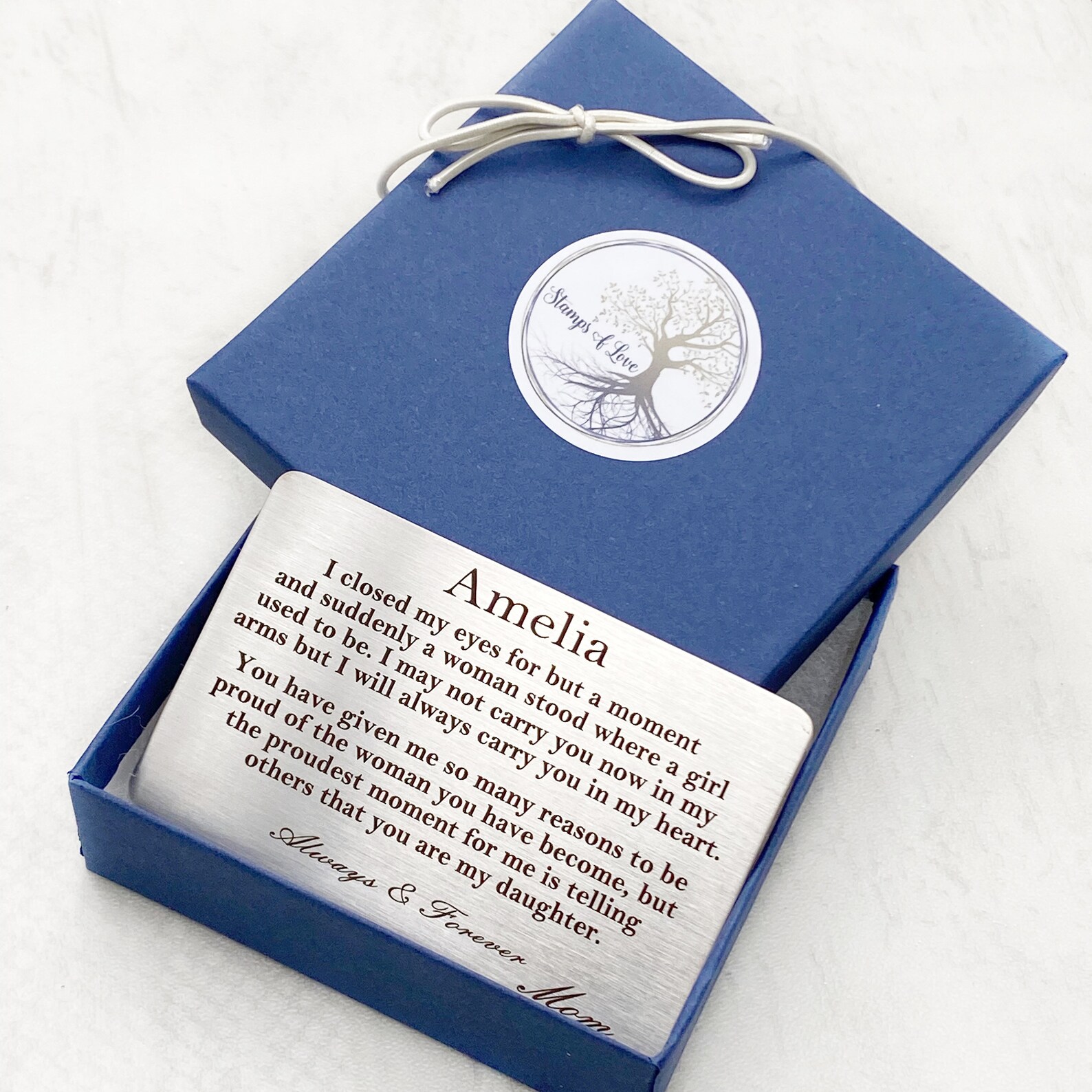 Silver Engraved Wallet Card, Personalized Gifts for Daughter ...