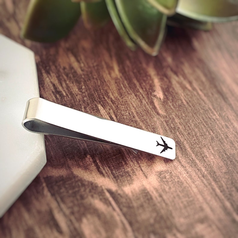 Plane Tie Clip Pilot Gifts Engraved Airplane Personalized - Etsy