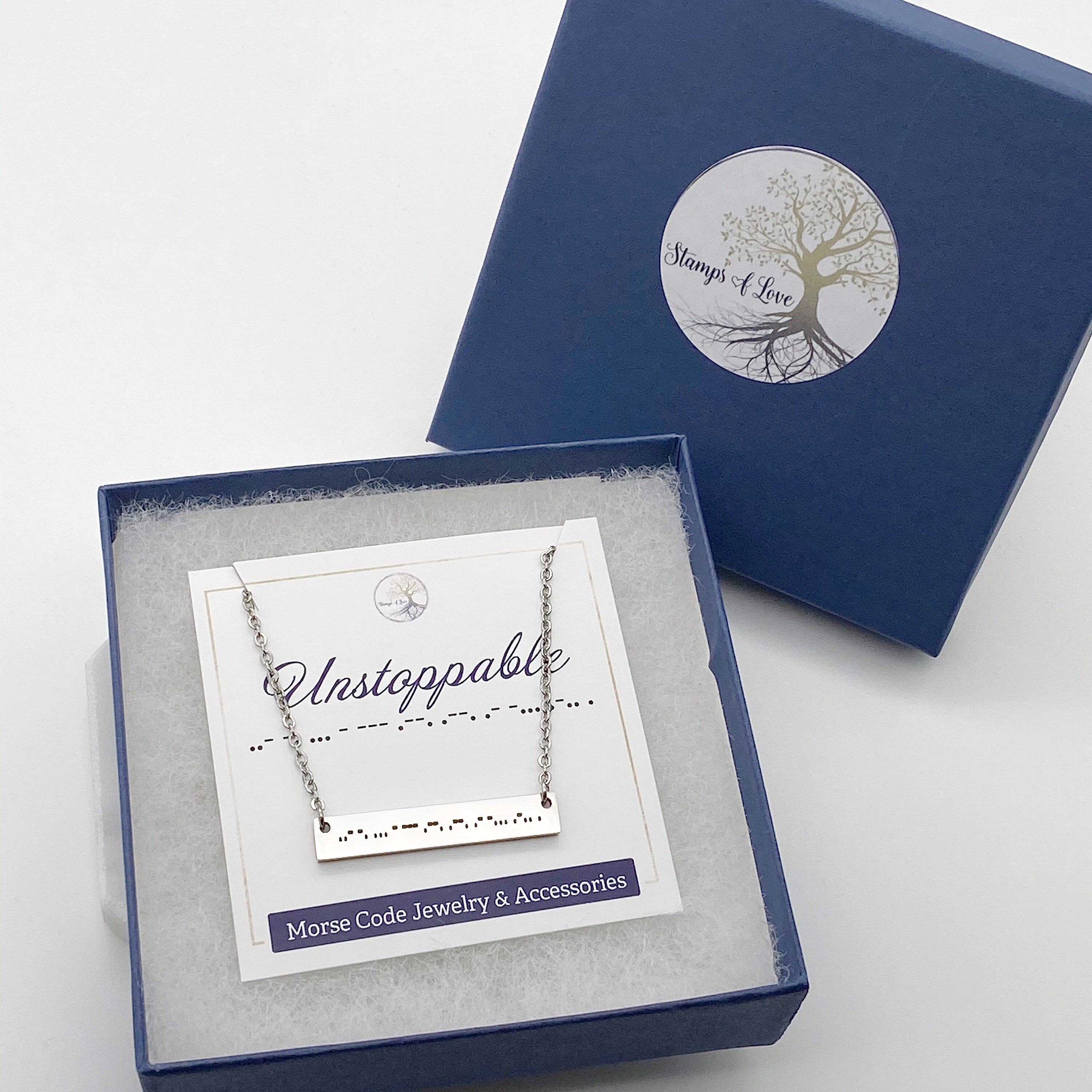 Morse Code Unstoppable Bar Necklace Gift for Her | Etsy