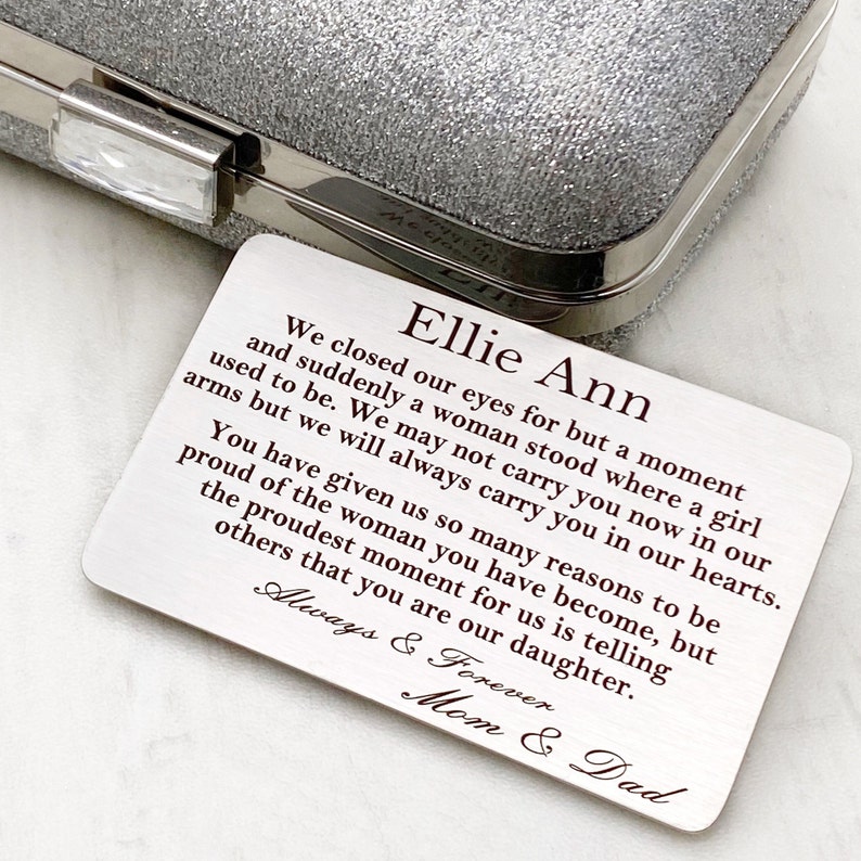 Silver Engraved Wallet Card, Personalized Gifts for Daughter ...