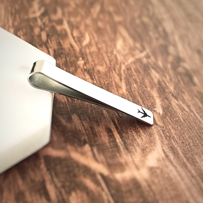 Plane Tie Clip Pilot Gifts Engraved Airplane Personalized - Etsy