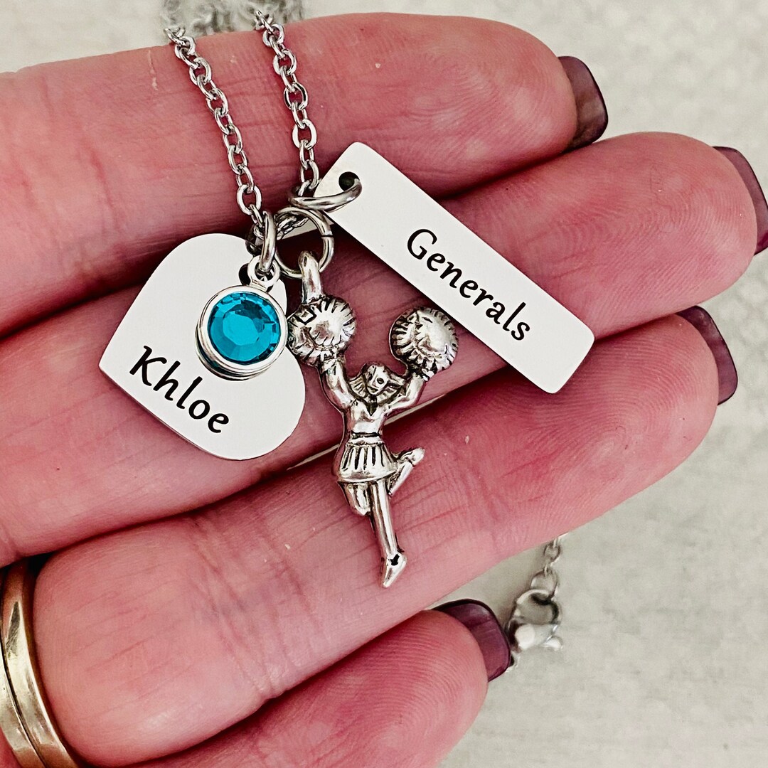 Personalized Cheerleader Girls Necklace, Cheerleading Gifts for Her ...
