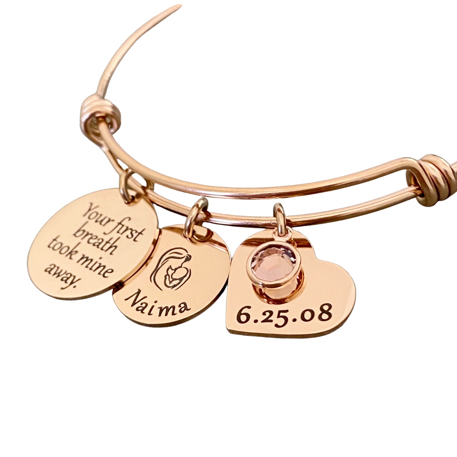 Personalized New Mom Charm Bracelet First Mothers Day Gift - Etsy